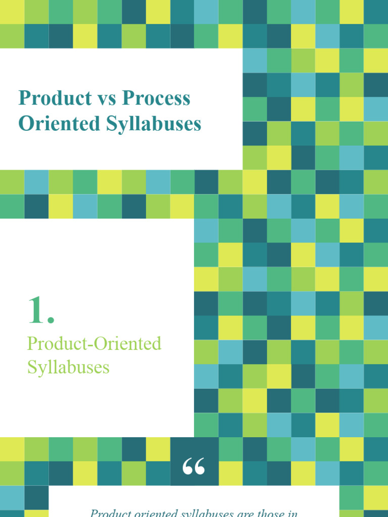Product Vs Process Oriented Syllabus | Download Free PDF | Learning ...