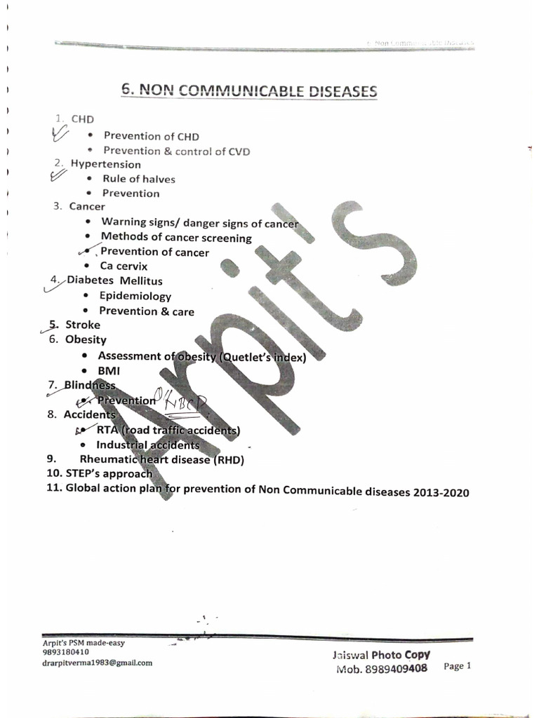 Non Communicable Diseases | PDF