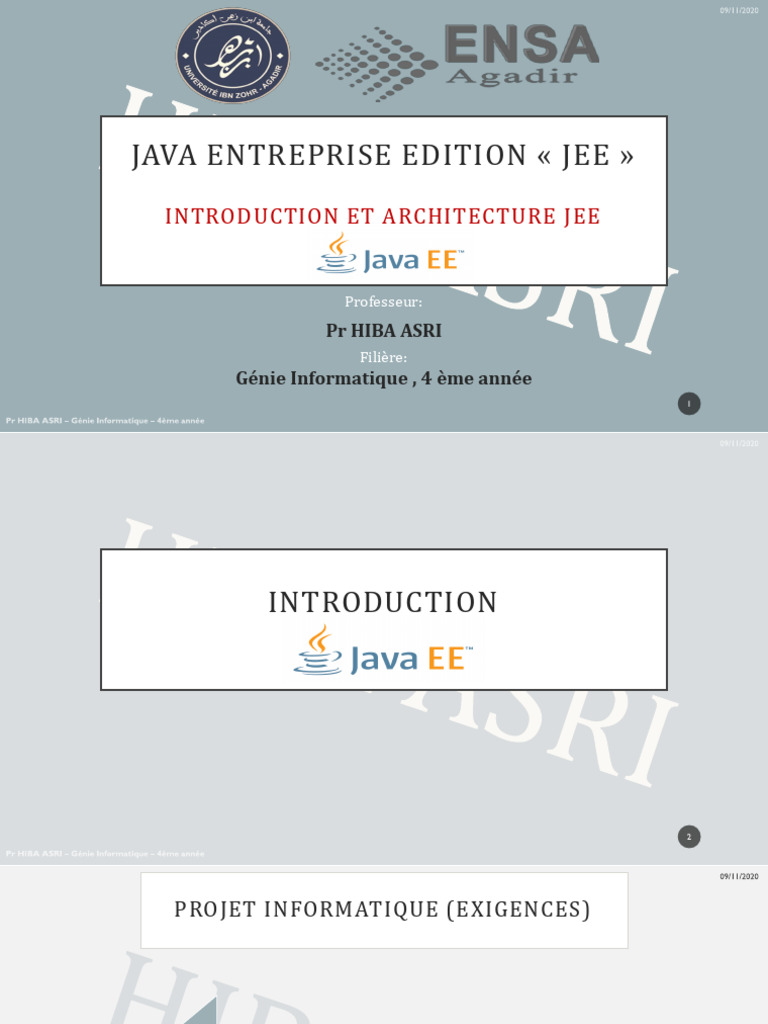 Cours JEE - Intro - Archi - 2020 | PDF | Java (Langage de programmation ...