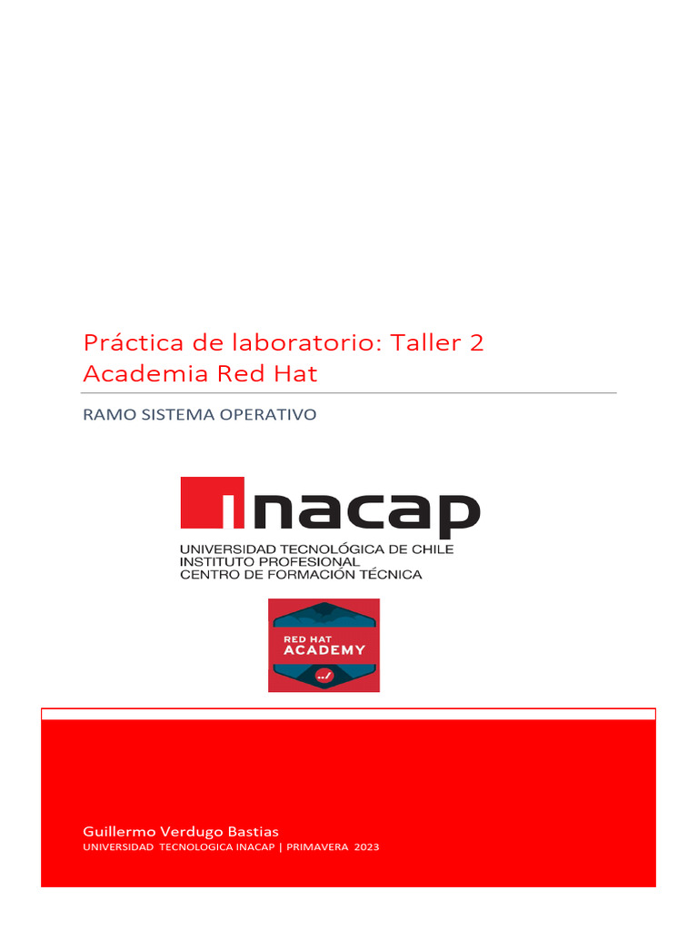 Taller Practico N°2 Sistema Operativo Linux - Academia Red Hat | PDF ...
