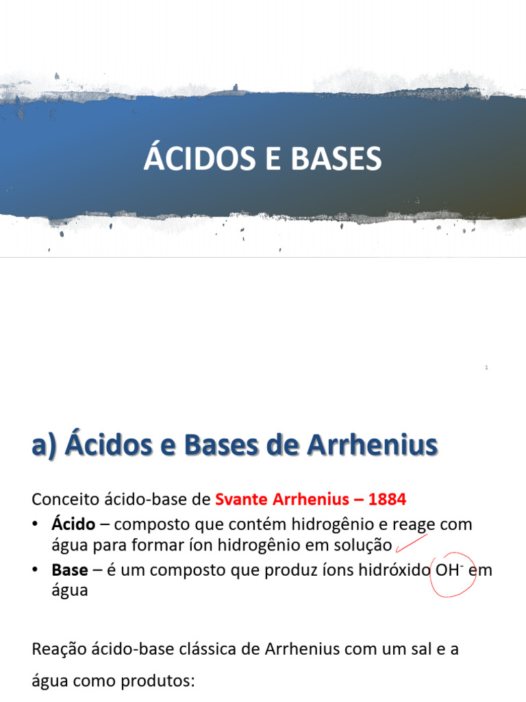 2 - Acidos e Bases - Parte 1 - Aula | PDF | Ácido | Física Molecular