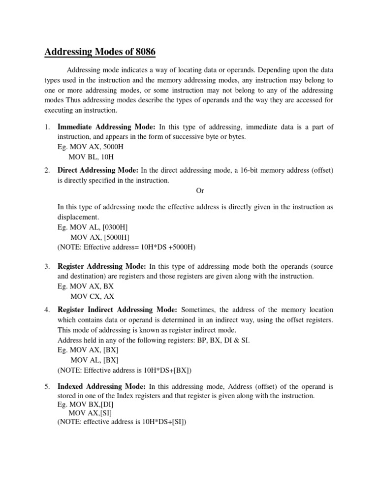 Addressing Mode Pdf Computer Architecture Computer Programming 
