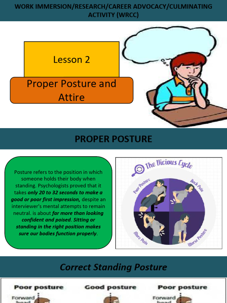 Proper Posture and Attire | PDF | Clothing | Chair