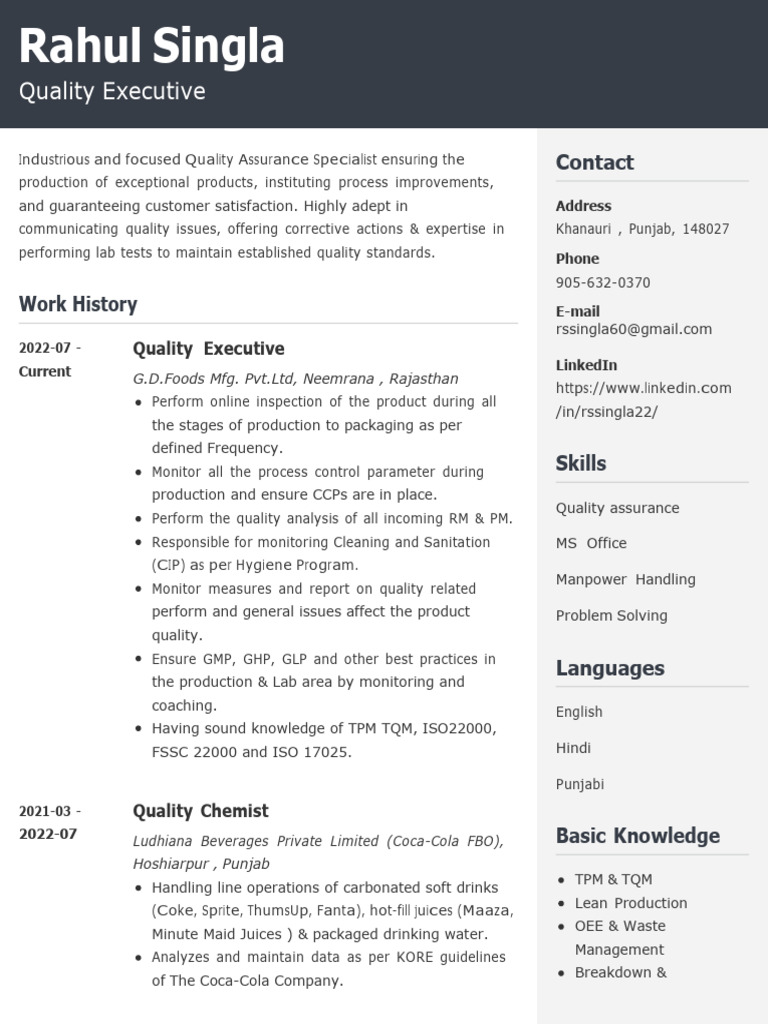 RahulSingla Resume | PDF | The Coca Cola Company | Business Process