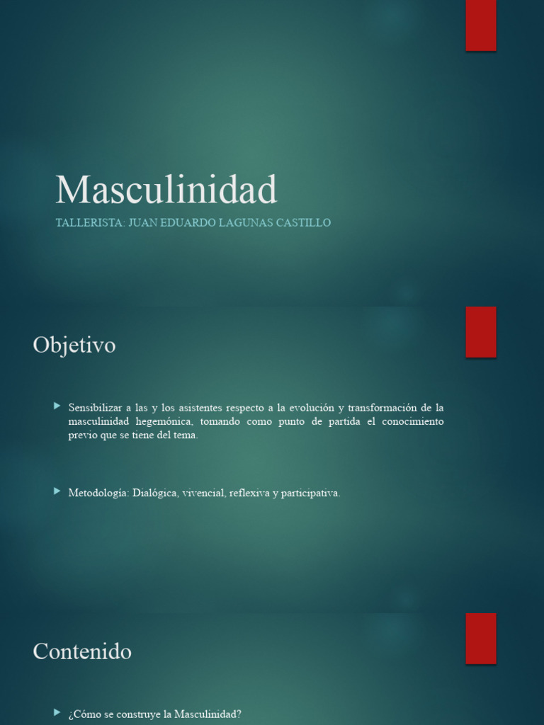 Masculinidad Presentación Ejecutiva | PDF | Masculinidad | Mujer