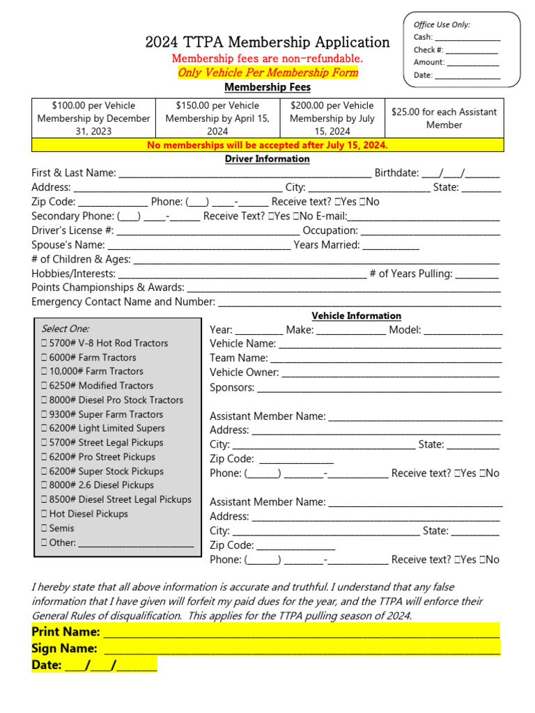 2024 Membership Application | PDF