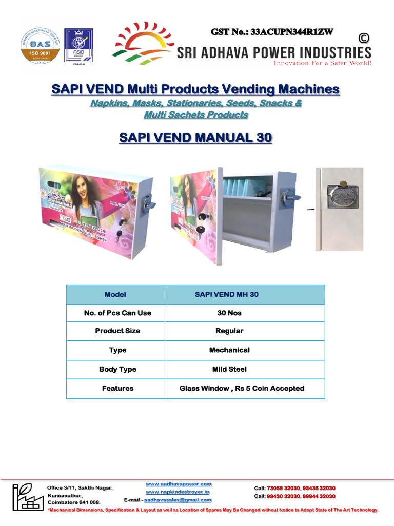 pad-vending-machine | PDF | Personal Computers | Secondary Sector Of The Economy