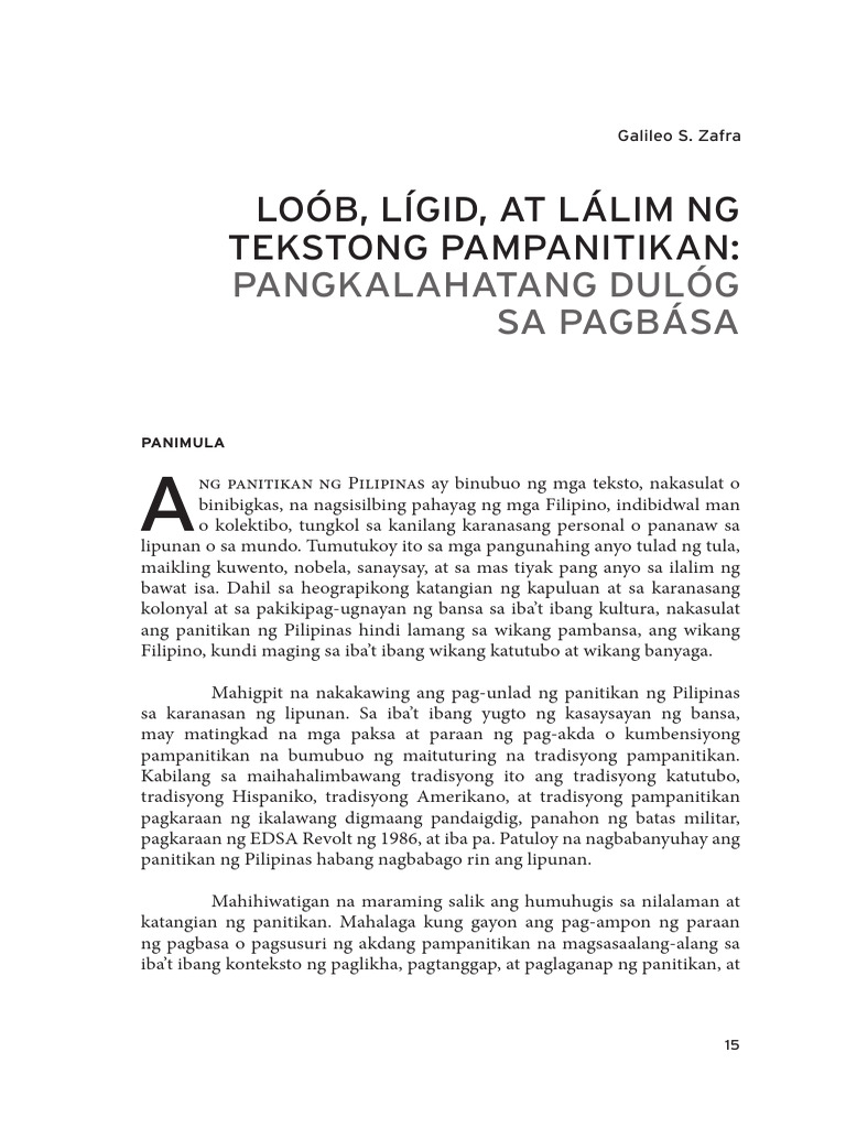 Kampit - Loóblígid at Lálim NG Tekstong Pampanitikan | PDF
