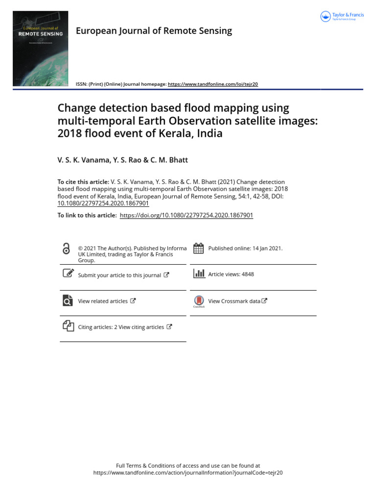Change Detection Based Flood Mapping Using Multi Temporal Earth Observation Satellite Images ...