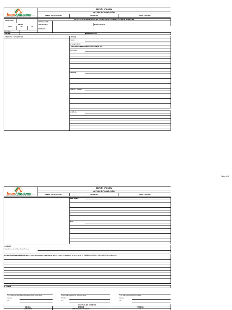 INQ GI GS FT 01 Acta de Entorno | PDF | Informática