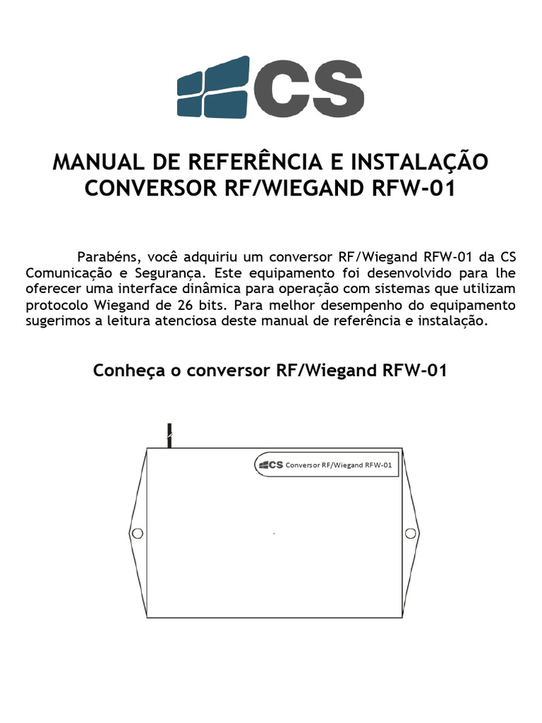 Conversor RF Wiegand - Manual | PDF