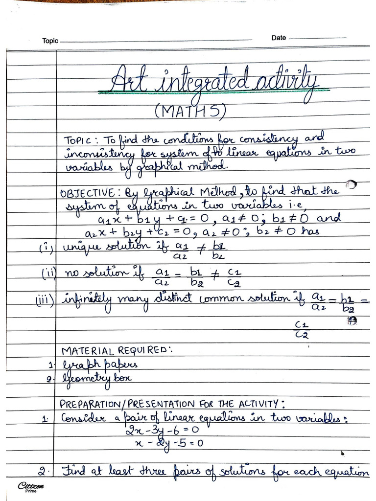 Maths Art Integrated Activity Class 10 | PDF