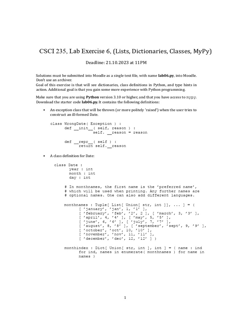 Lab 6 Pdf Programming Constructor Object Oriented Programming