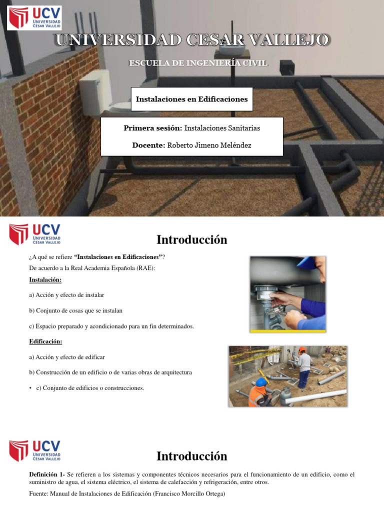Clase 1 - Instalaciones Sanitarias | PDF | Agua | edificio