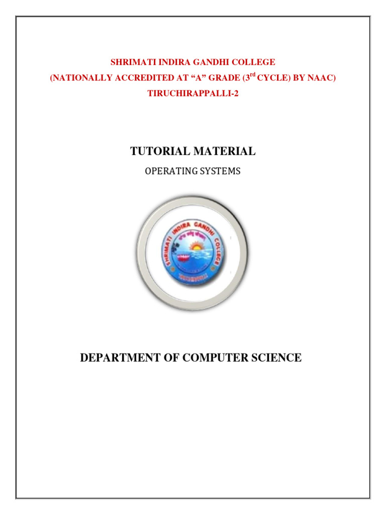 III B.SC CS - Operating Systems | PDF
