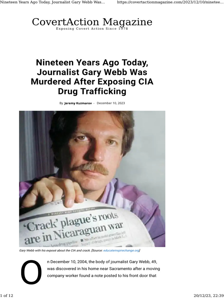 Gary Webb's CIA Exposé and Death | PDF