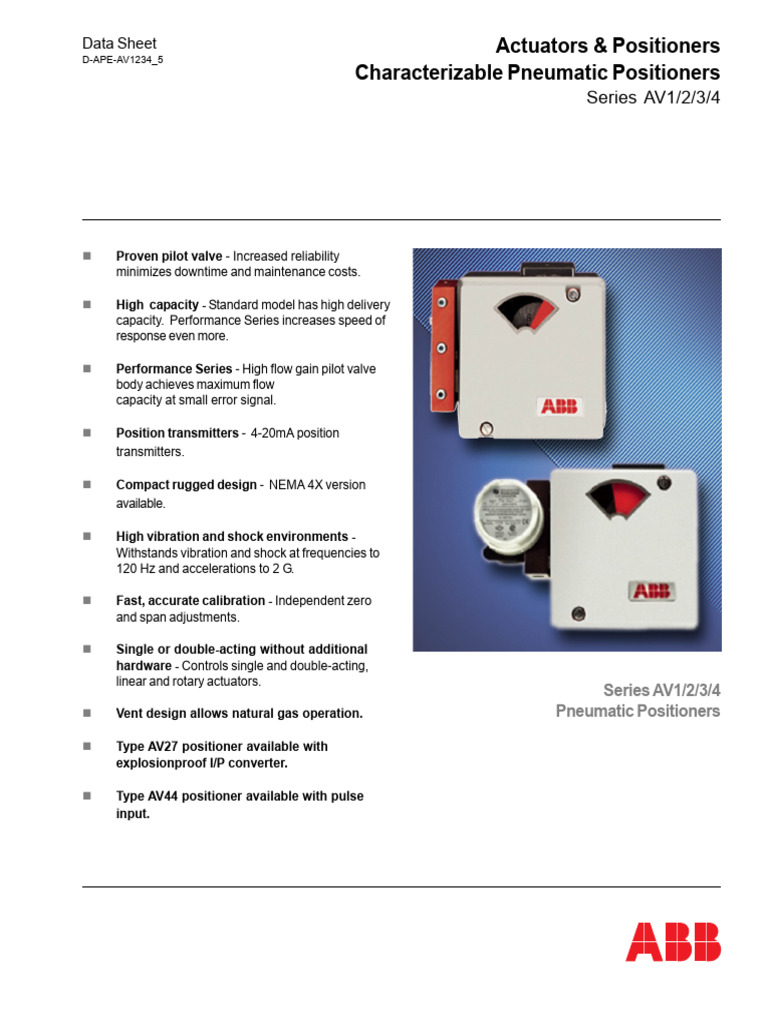 Actuador Posicionador - Abb - Av1 - 2 - 3 - 4 | PDF