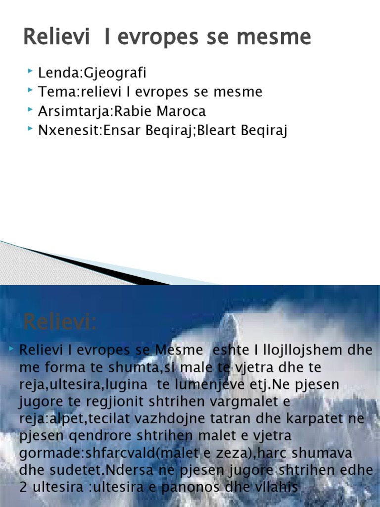 Relievi I Evropes Se Mesme | PDF