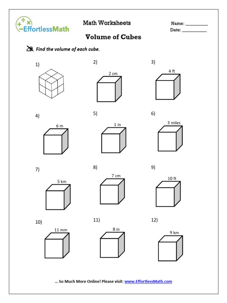 Volume of Cubes | PDF