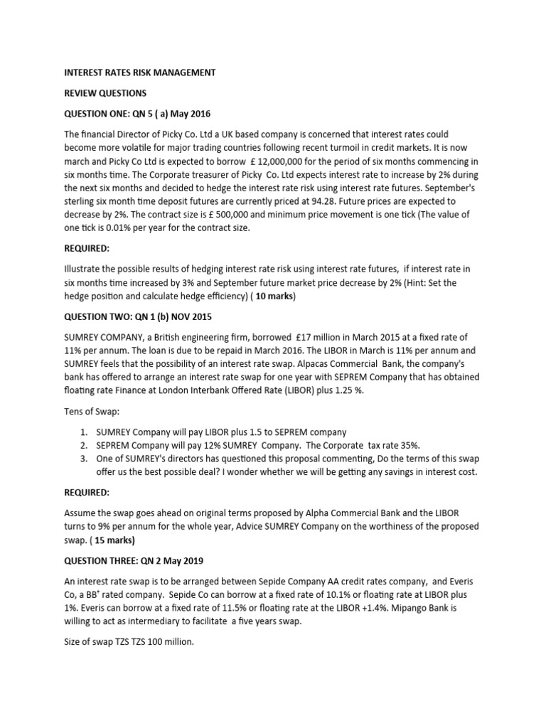 Interest Rate Risk Management | PDF | Swap (Finance) | Hedge (Finance)