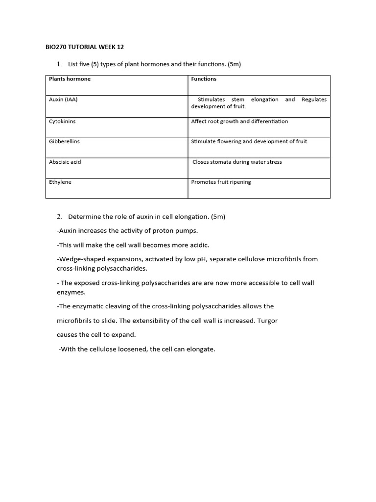 Bio270 Tutorial Week 12 | PDF