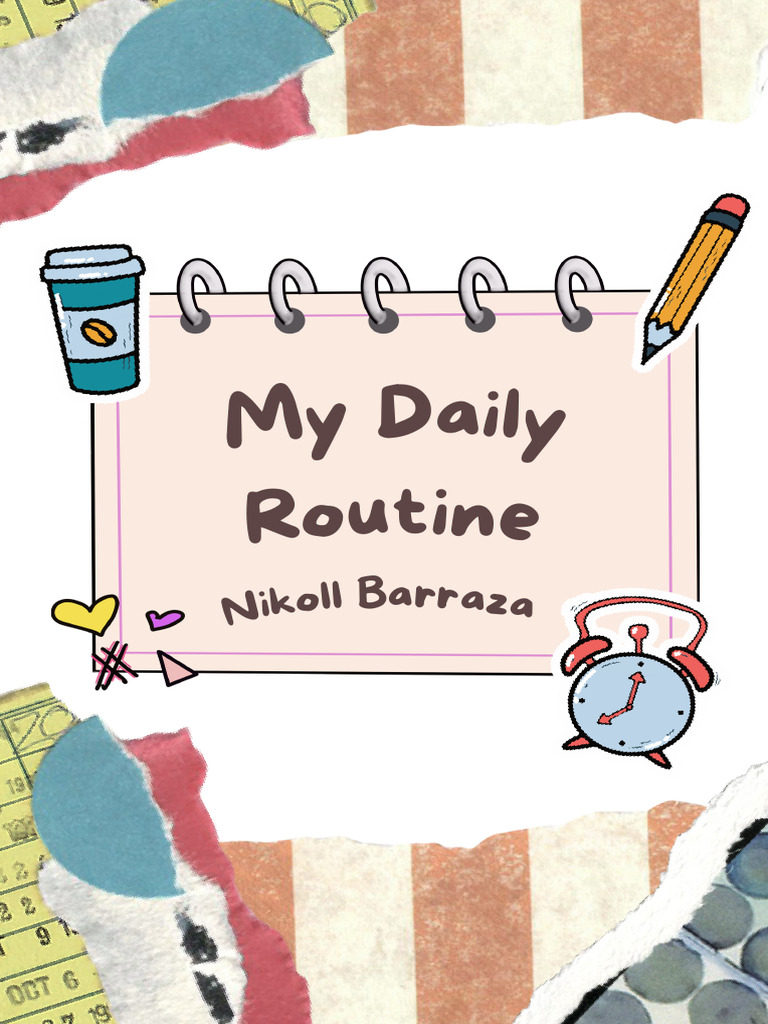 Blue Pink Cute Illustrated Daily Routine Book Cover - 20230917 - 223037 ...