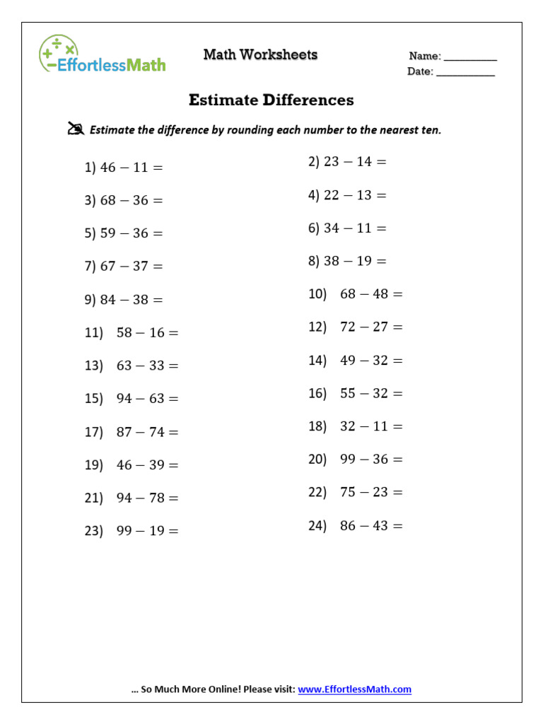 Estimate Differences | PDF