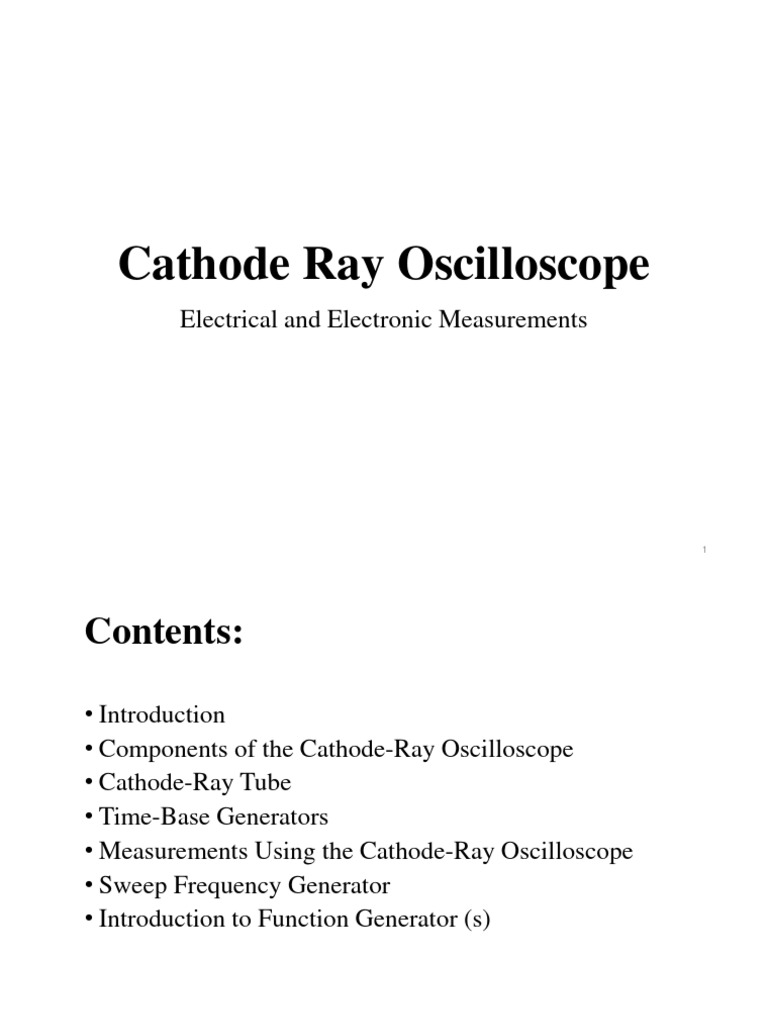 Cathode Ray Oscilloscope: Electrical and Electronic Measurements | PDF ...