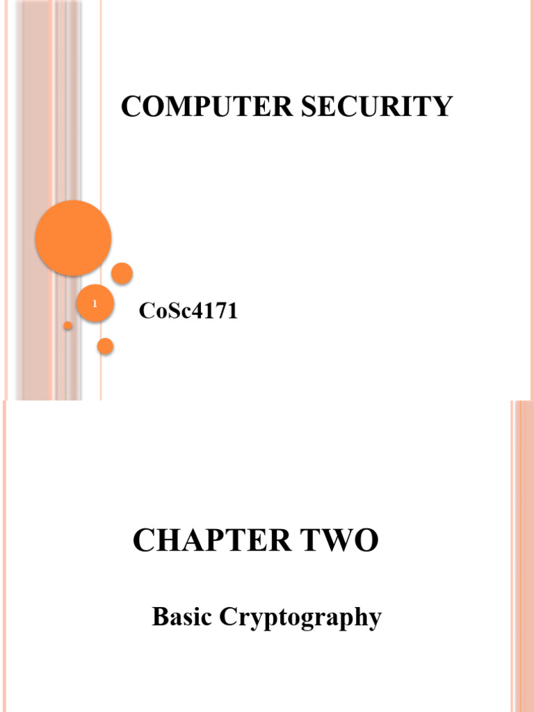 Security - Chapter 2 | PDF | Public Key Cryptography | Cryptography
