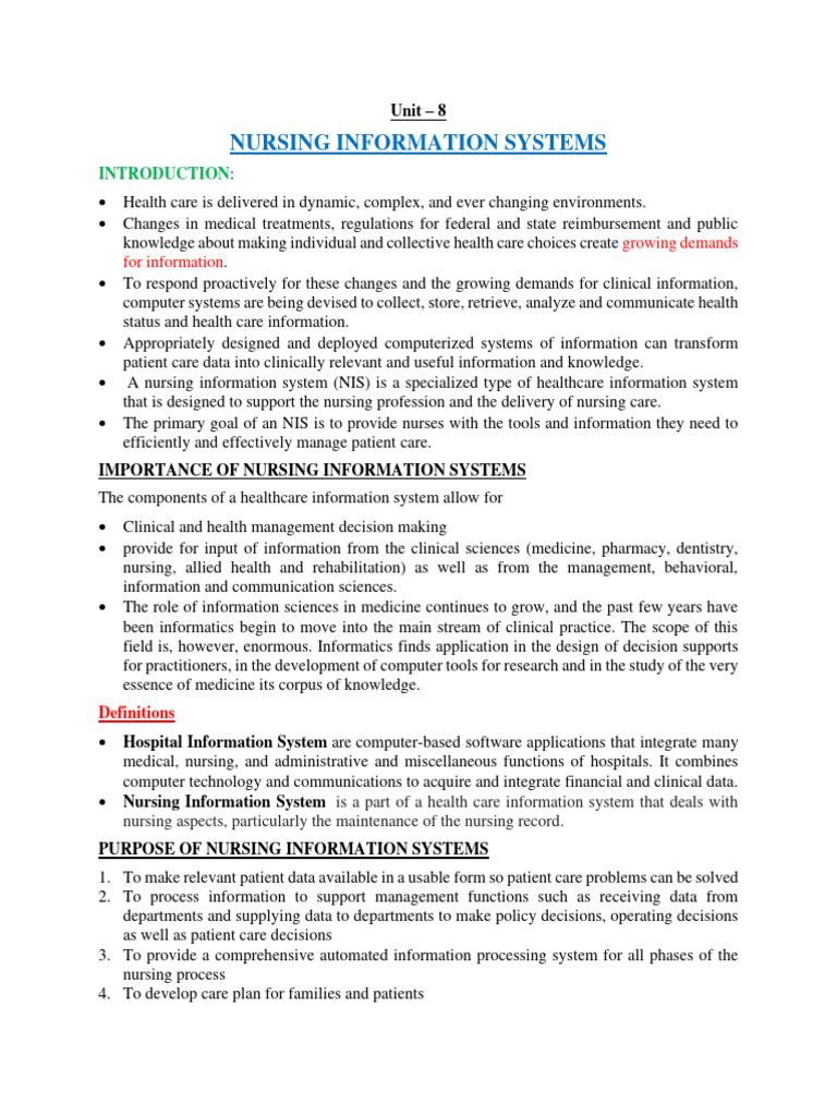 Unit 8 Pdf Pdf Electronic Health Record Health Informatics