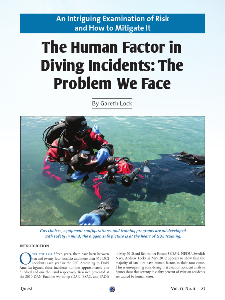 The Human Factor in Diving Incidents, G. Lock | PDF | Underwater Diving ...