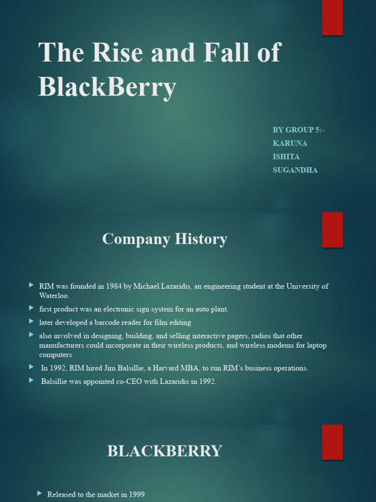 Rise and Fall of BlackBerry: A Timeline | PDF