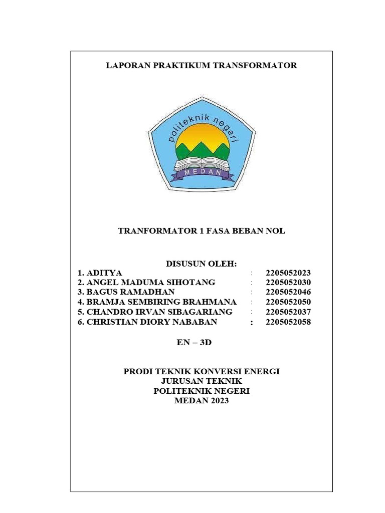 Laporan Praktik Trafo - BEBAN NOL | PDF