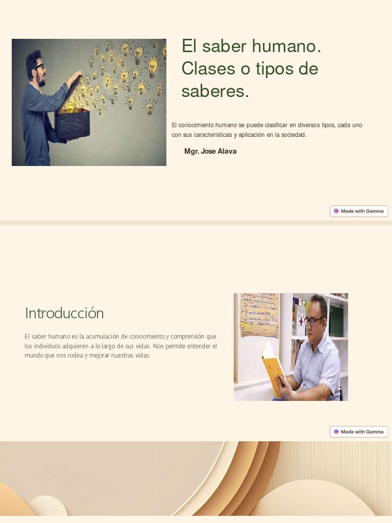 El Saber Humano Clases o Tipos de Saberes | PDF