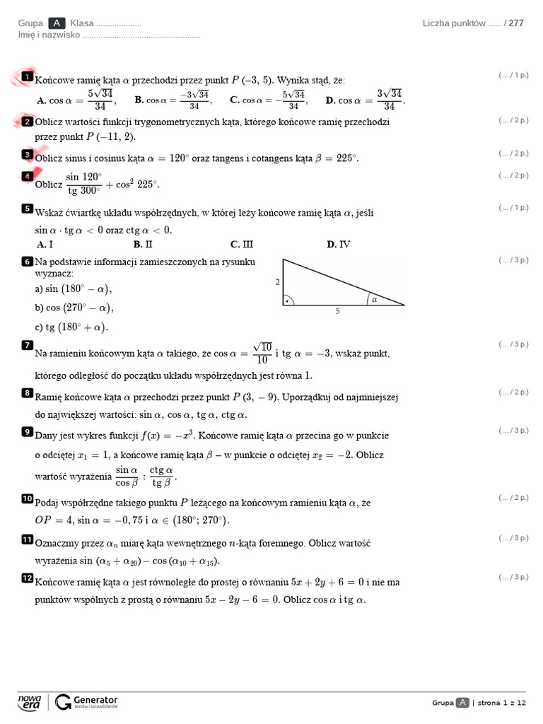 Funkcje Trygonometryczne cz.1 | PDF