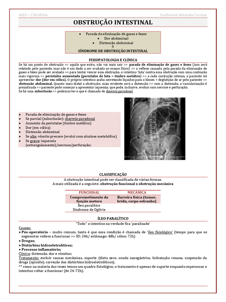 Obstrução Intestinal: Causas e Tratamento | PDF | Sistema digestivo ...