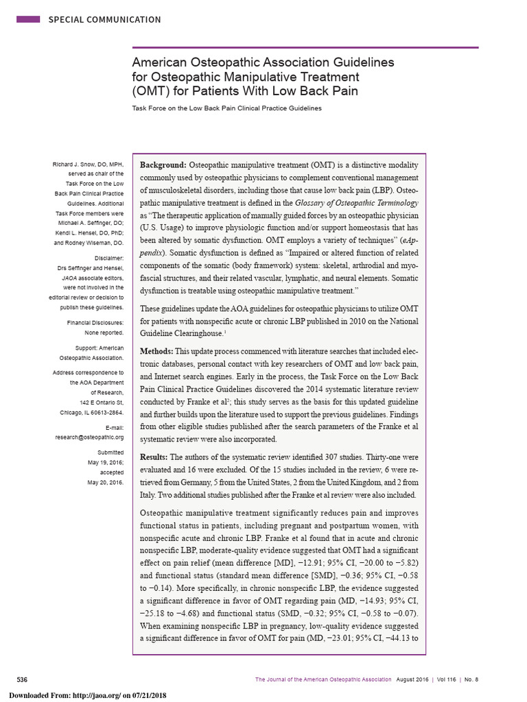 American Osteopathic Association Guidelines For Osteopathic ...