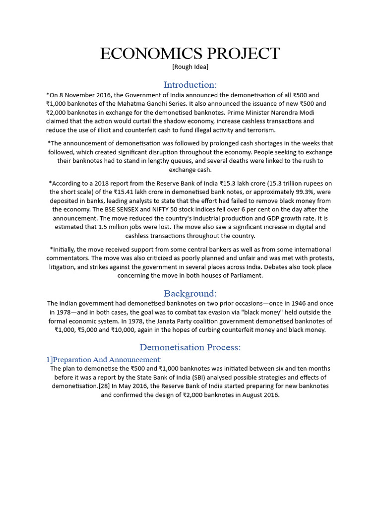 Economics Project | PDF