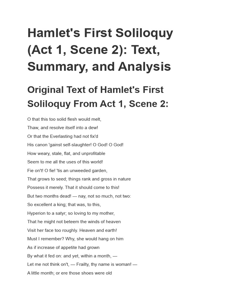 Hamlet Notes | PDF | Hamlet