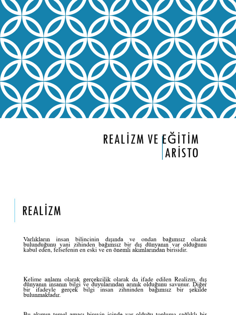 Ders 6.. Realizm Ve E Itim - Aristo | PDF