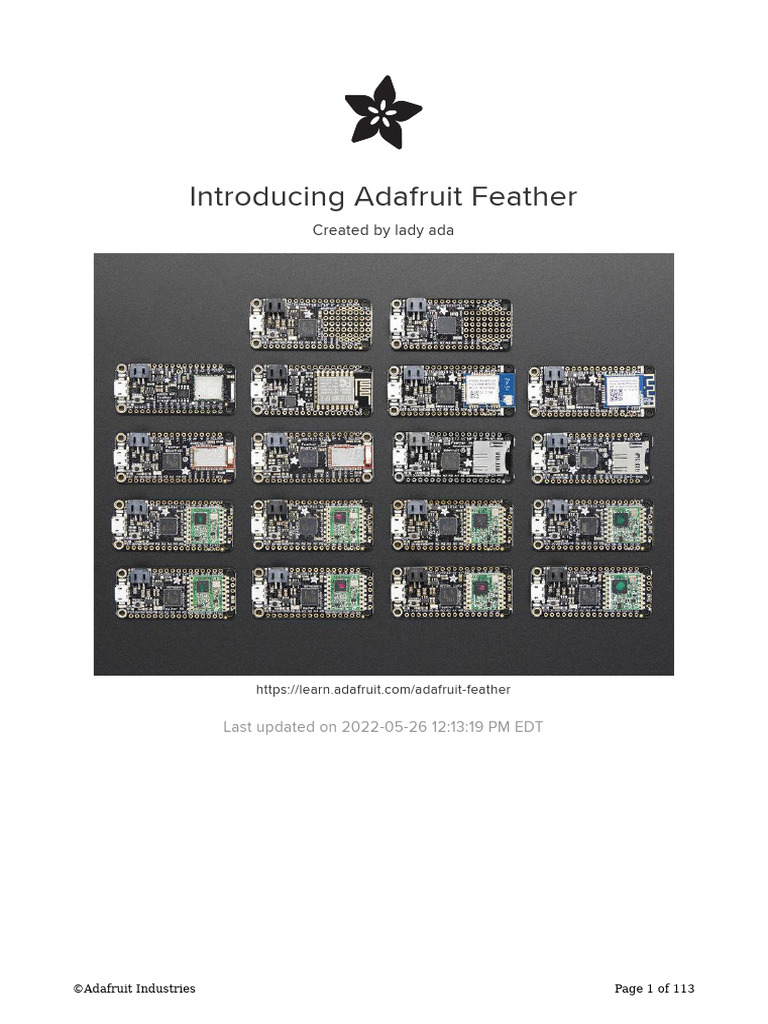 Specs Adafruit Feather | PDF | Arduino | Usb