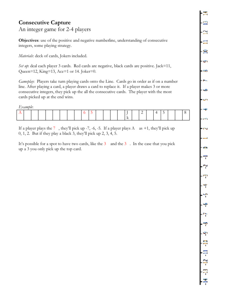 Integer Card Games | PDF