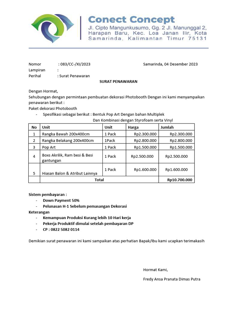 Contoh Surat Penawaran | PDF
