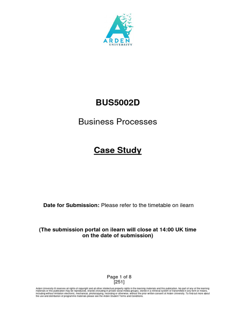 BUS5002D Business Processes Case Study GENERIC | Download Free PDF | Theory | Learning