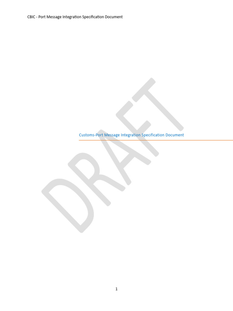 CBIC Port Message Integration Specification Document v1.0 | PDF