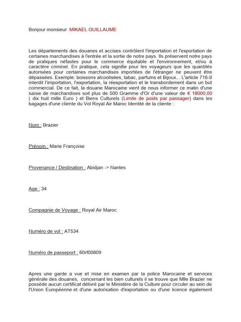 Reffus d'Embarquement | PDF
