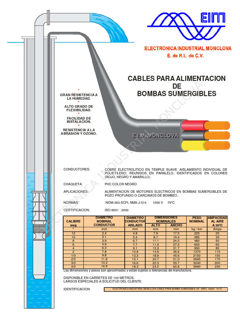 Cables para Bombas Sumergibles 1000V | PDF | Tecnología