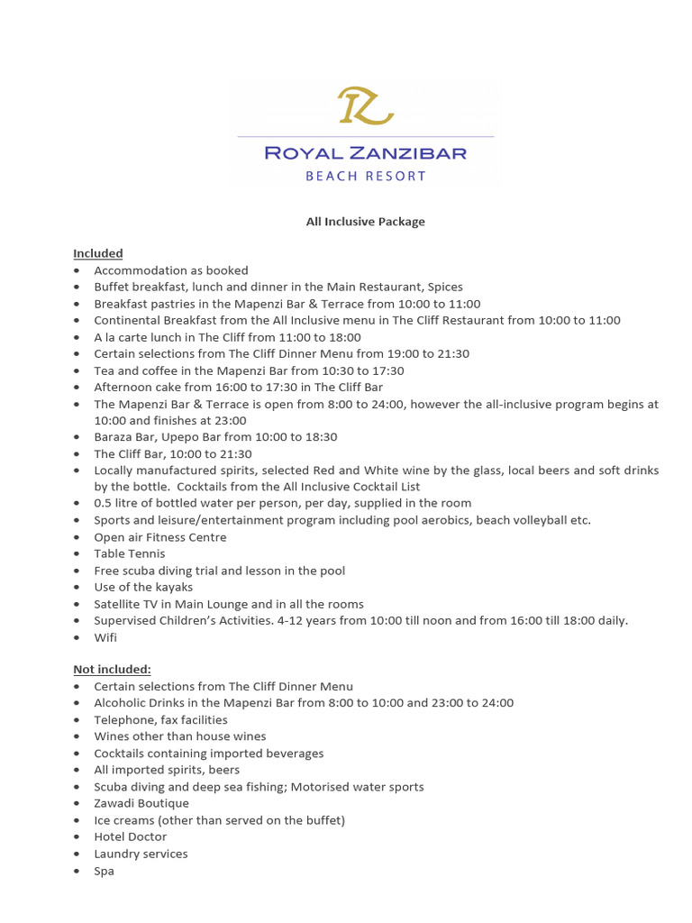 Family-Friendly All-Inclusive Resort | PDF | Home & Garden