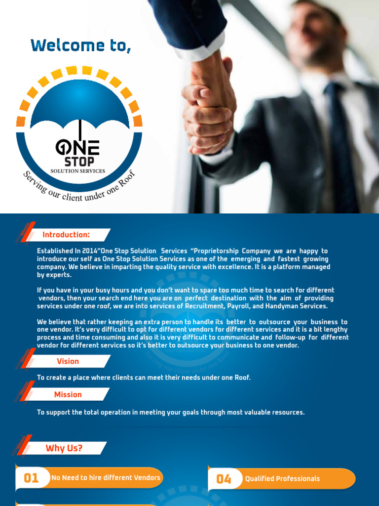 One Stop Solution Services Brochure | PDF
