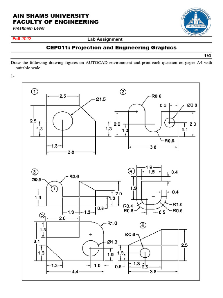 Freshmen Engineering Graphics Task | PDF